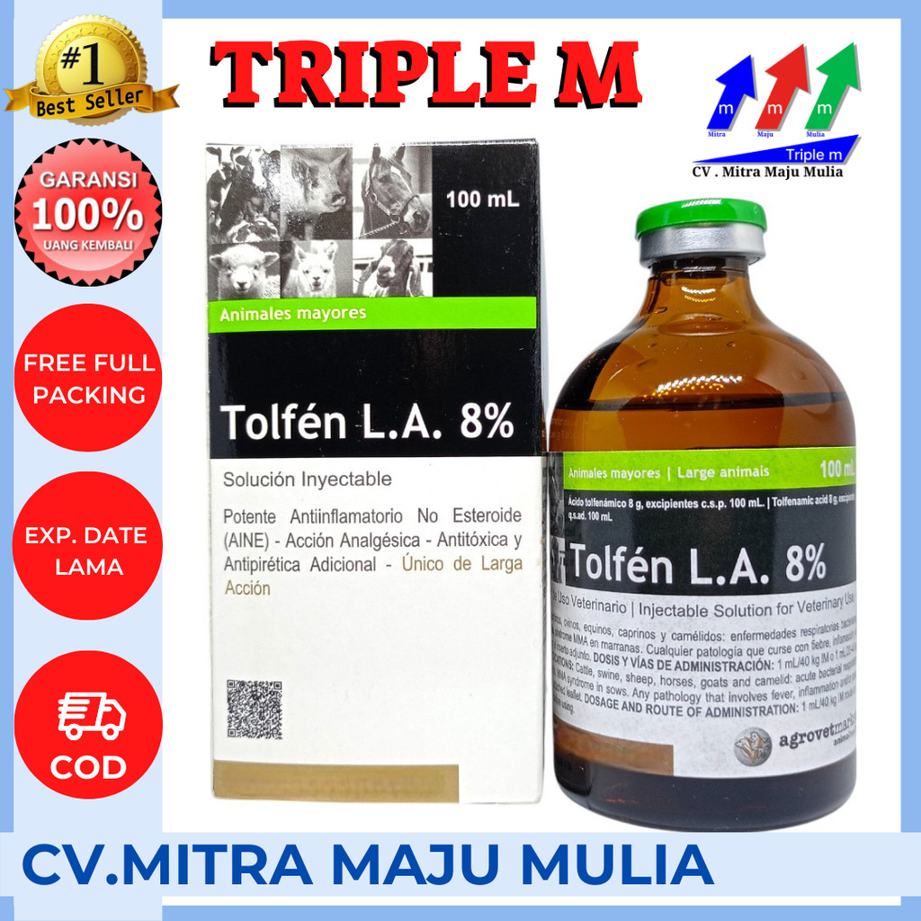 Jual TOLFEN LA 100 ml - Tolfenamic Acid Obat Anti Radang Panas ...