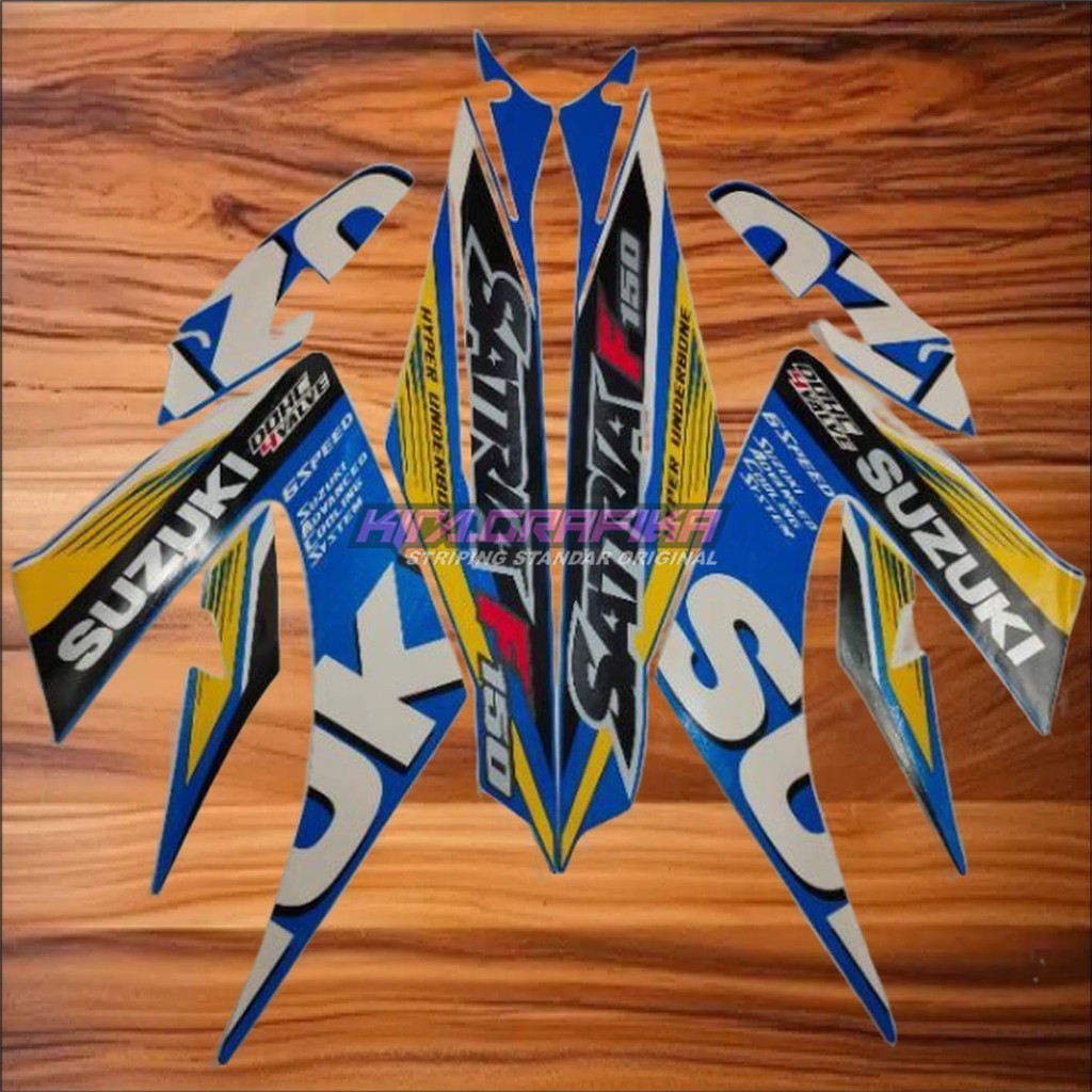 Jual striping suzuki satria fu f 150 2015 biru lis kuning moto gp list ...