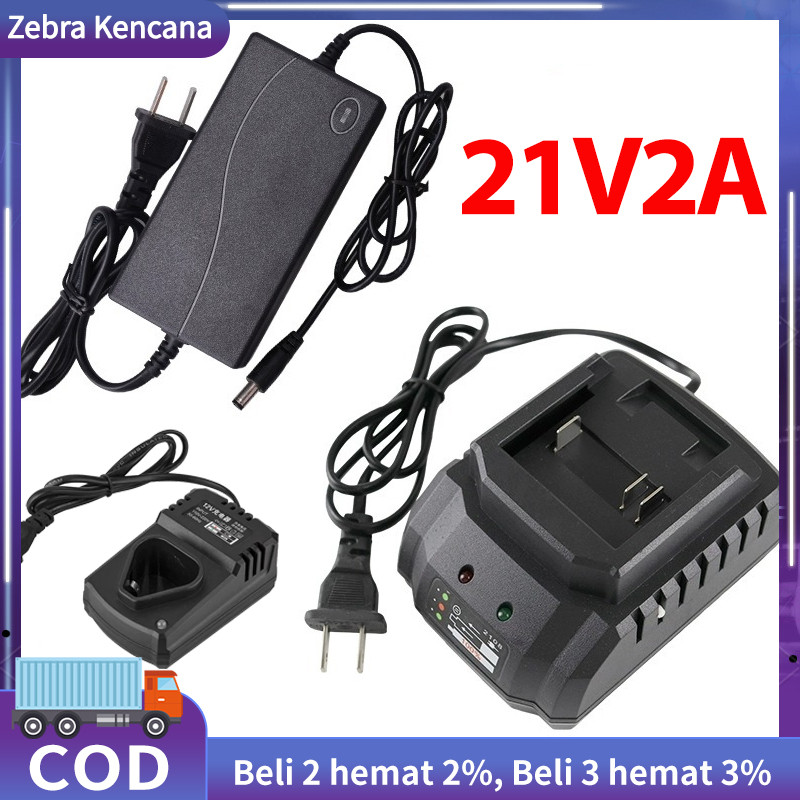 Jual Adaptor Charger Baterai Lithium DC Adaptor Cas 12V/21V Fast Charger Bor Cordless ...