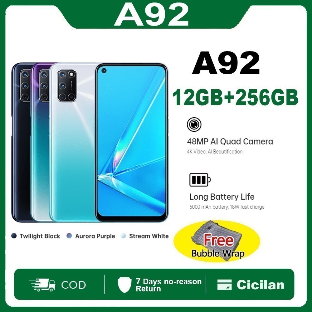 Jual HP oppo A92 Ram12 ROM256GB 5000mah fast charging 48MP Kemera 6.5 ...