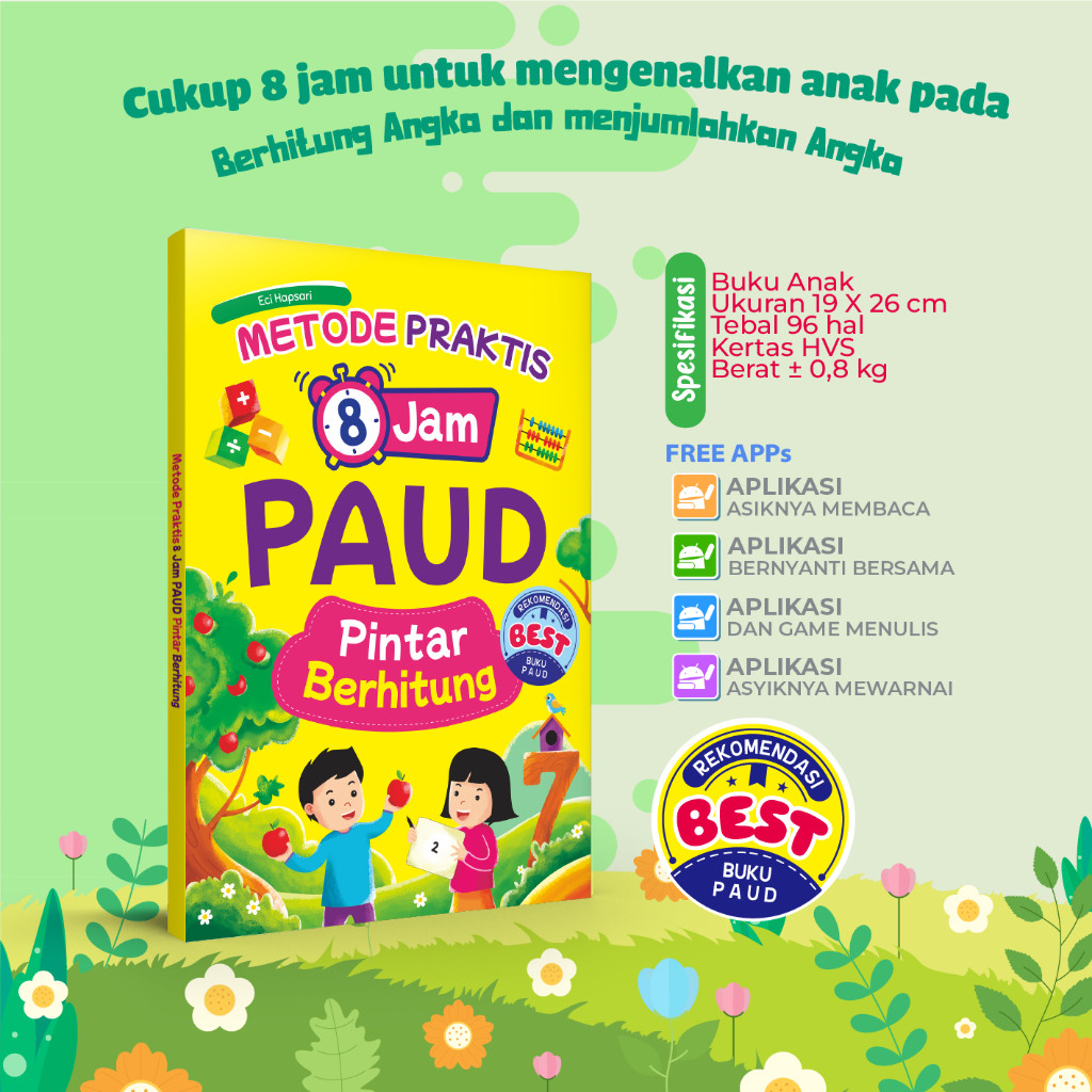 Jual BUKU ANAK PAUD DAN TK : METODE PRAKTIS 8 JAM PAUD PINTAR BERHITUNG BEST SELLER | Shopee ...