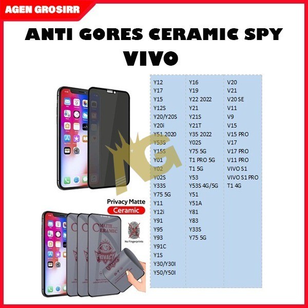 Jual AG- ANTI GORESS CERAMIC SPY VIVO Y16 Y19 Y22 2022 Y21 Y21S Y21T Y35 2022 Y02S Y75 5G T1 PRO ...