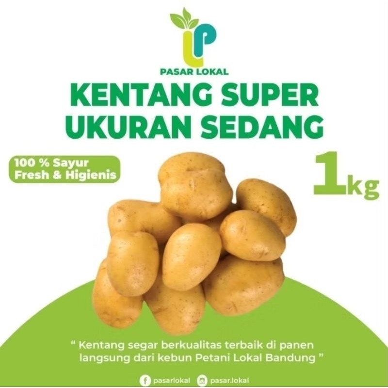 Jual Kentang Super Segar Dieng Ukuran (Sedang 1kg) | Shopee Indonesia