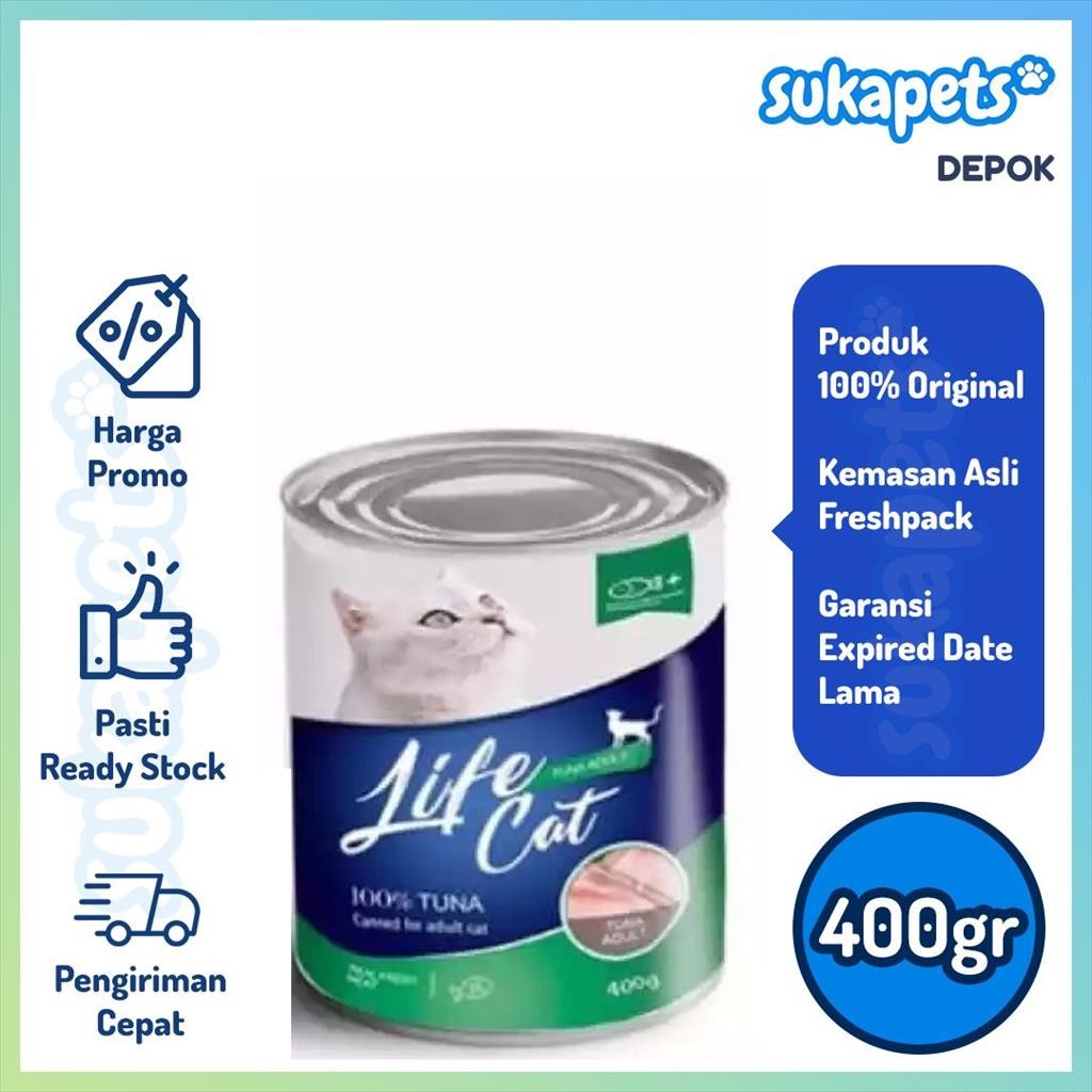 Jual Life Cat Can Adult Tuna Makanan Kucing Basah 400gr | Shopee Indonesia