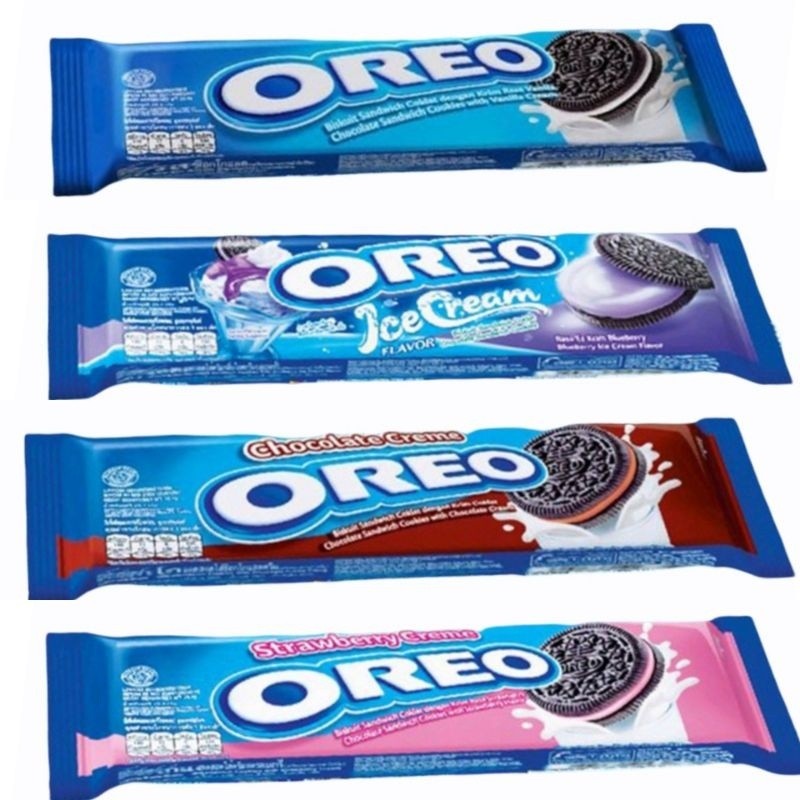 Jual BISKUIT OREO SANDWICH LUP 2000 STROBERI VANILA COKLAT ICE CREAM ...