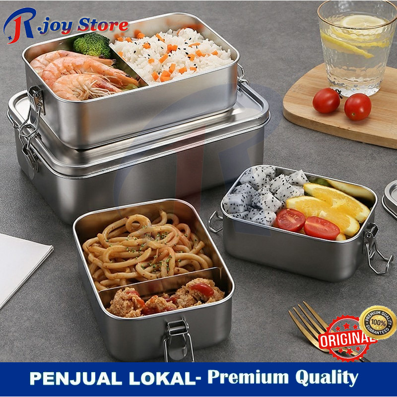 Jual R.joy - 304 Stainless Steel Lunch Box 850ml / Kotak Makan Sekat Anti Tumpah Tempat Bekal ...