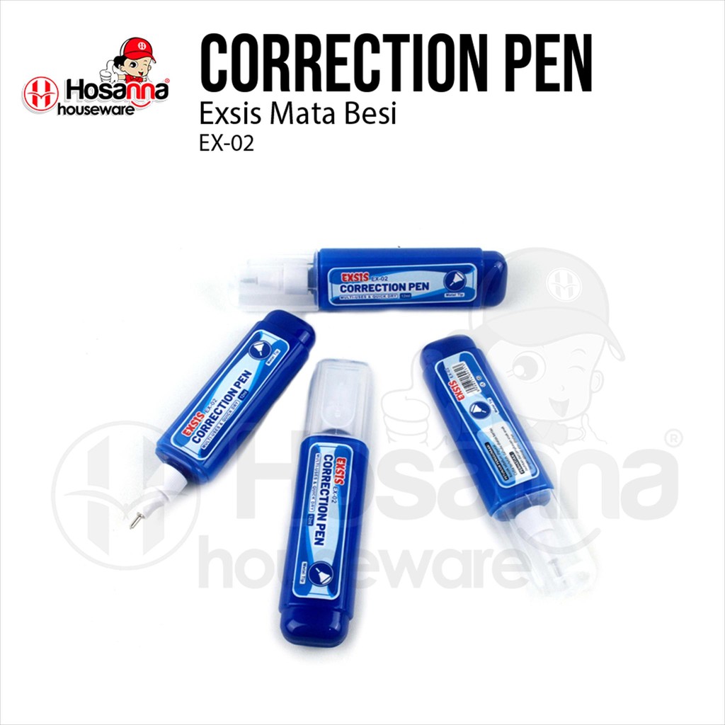 Jual TipeX Exsis Biru Ujung Besi / Stipo Cair Satuan EX-02 | Shopee ...