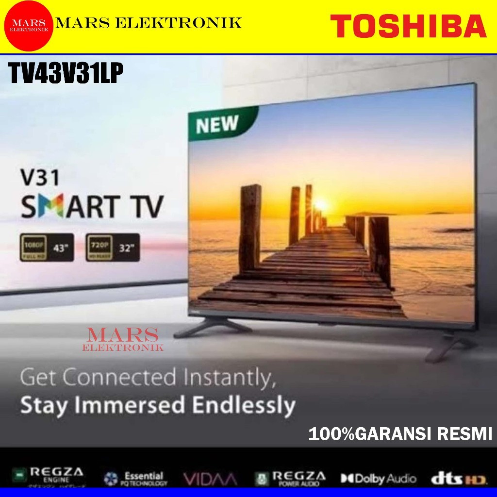 Jual SMART TV TOSHIBA LED TV TV43V32LP - 43 INCHI - REGZA ENGINE (PQ ...