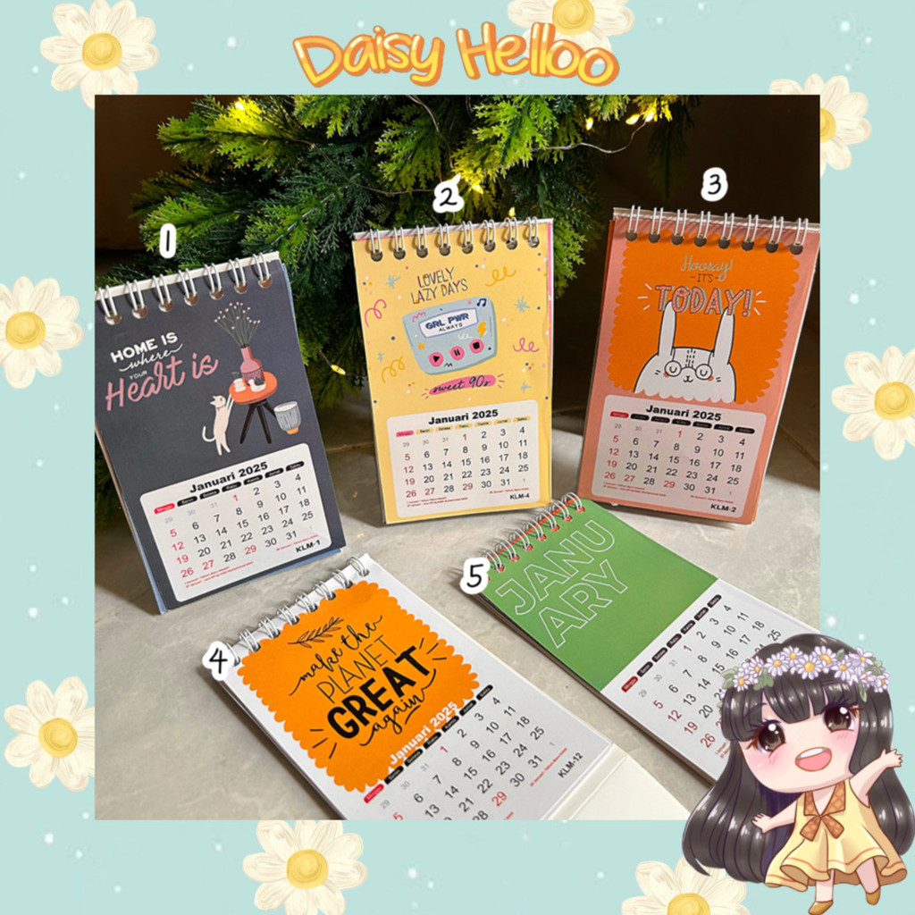Jual Kalender Meja Kecil 2025 Karakter Abstrak Islamic Animal Flower ...