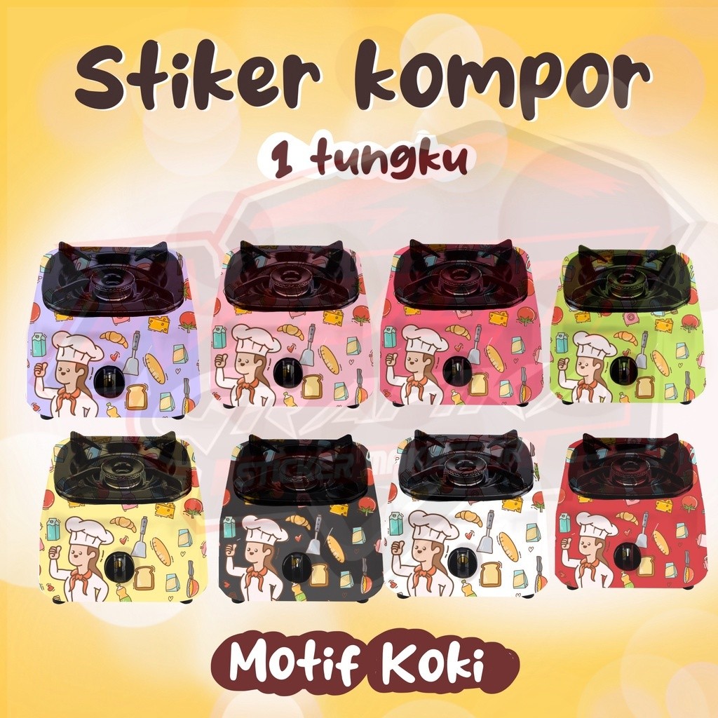Jual Stiker Sticker Kompor 1 Mata Tungku Motif Koki Kue Aestetik RINNAI ...