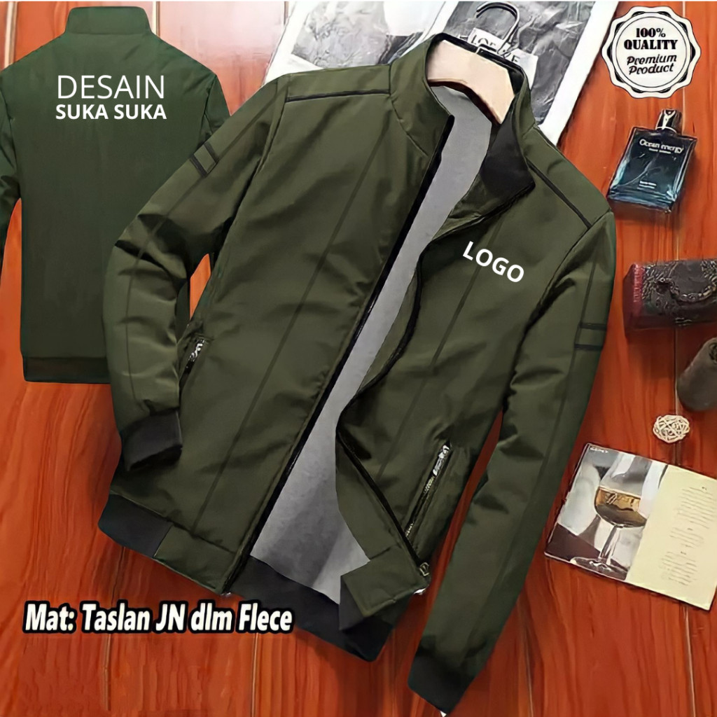 Jual JAKET CUSTOM LOGO/DESAIN SUKA SUKA/JAKET KEREN BAHAN TASLAN ...