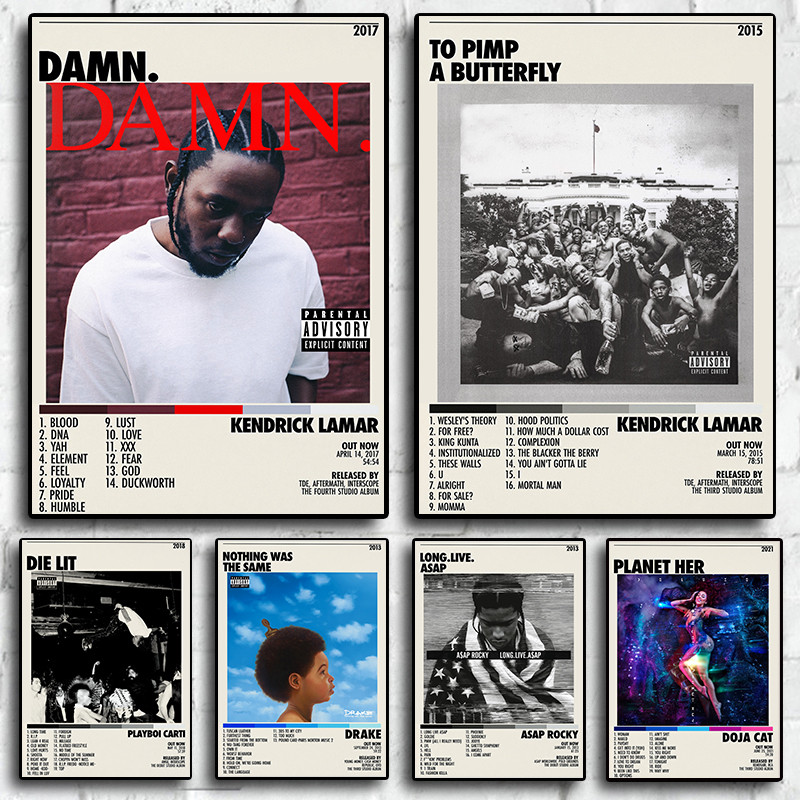 Jual Music Album Star Hot ASAP ROCKY KENDRICK LAMAR 80s Retro Rap ...