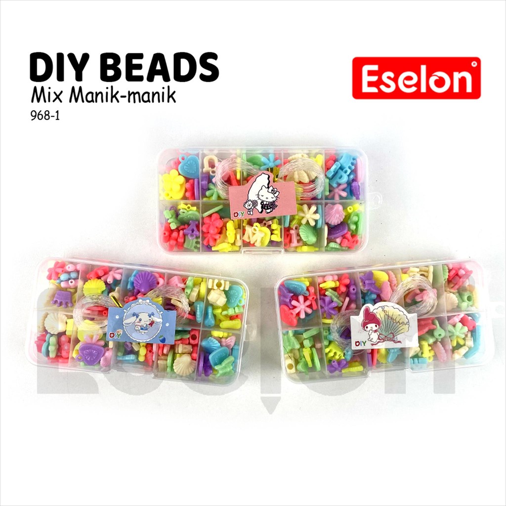 Jual 1set Mainan DIY Meronce Manik 10 sekat/ Mainan Edukasi Anak Beads ...