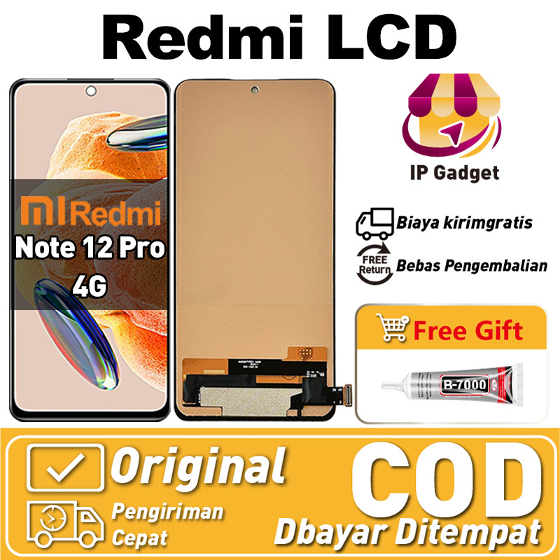 Jual Original LCD Redmi Note 12 Pro 4G fullset ori asli Layar hp ...