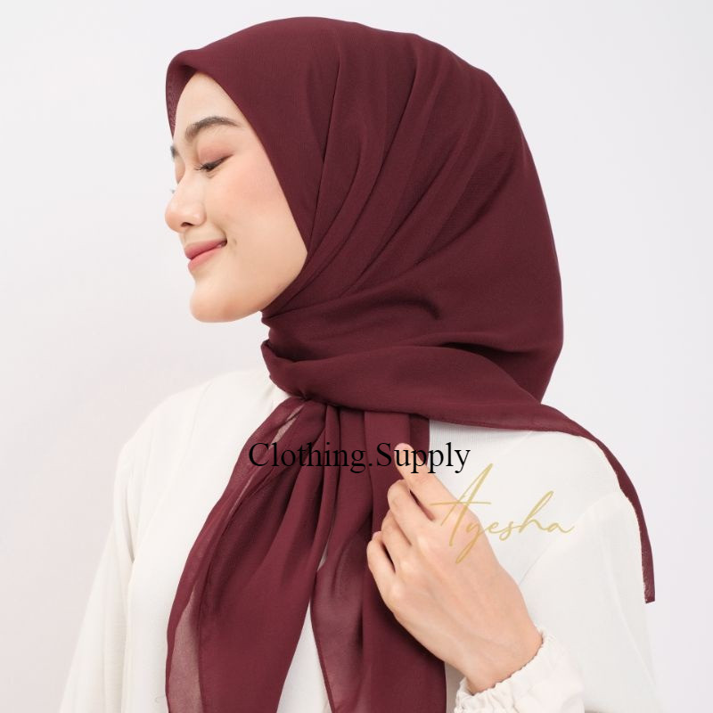 Jual Hijab Segiempat Bella Square Polly Cotton Jilbab Basic Polos ...
