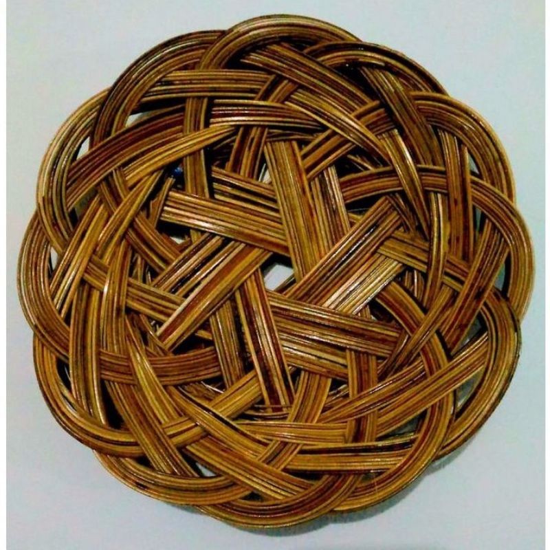 Jual Piring Rotan Anyam Piring Lidi Pernis (Grade A) Anyaman Asli Bambu ...