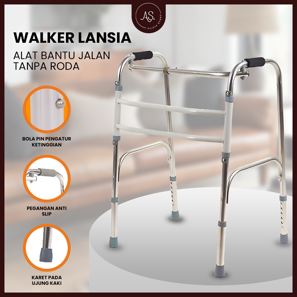 Jual AS Walker Alat Bantu Jalan Lansia Manula Tanpa Roda | Shopee Indonesia