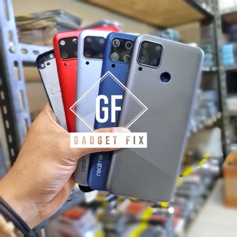Jual CASING HOUSING FULLSET HP REALME C15 RMX2180 BACKDOOR + FRAME LCD BEKDOR KESING FULL SET ...