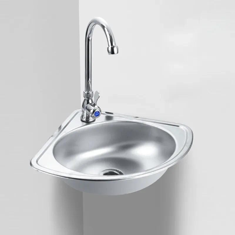 Jual Stainless Steel triangle Basin corner wall-mounted kitchen ...