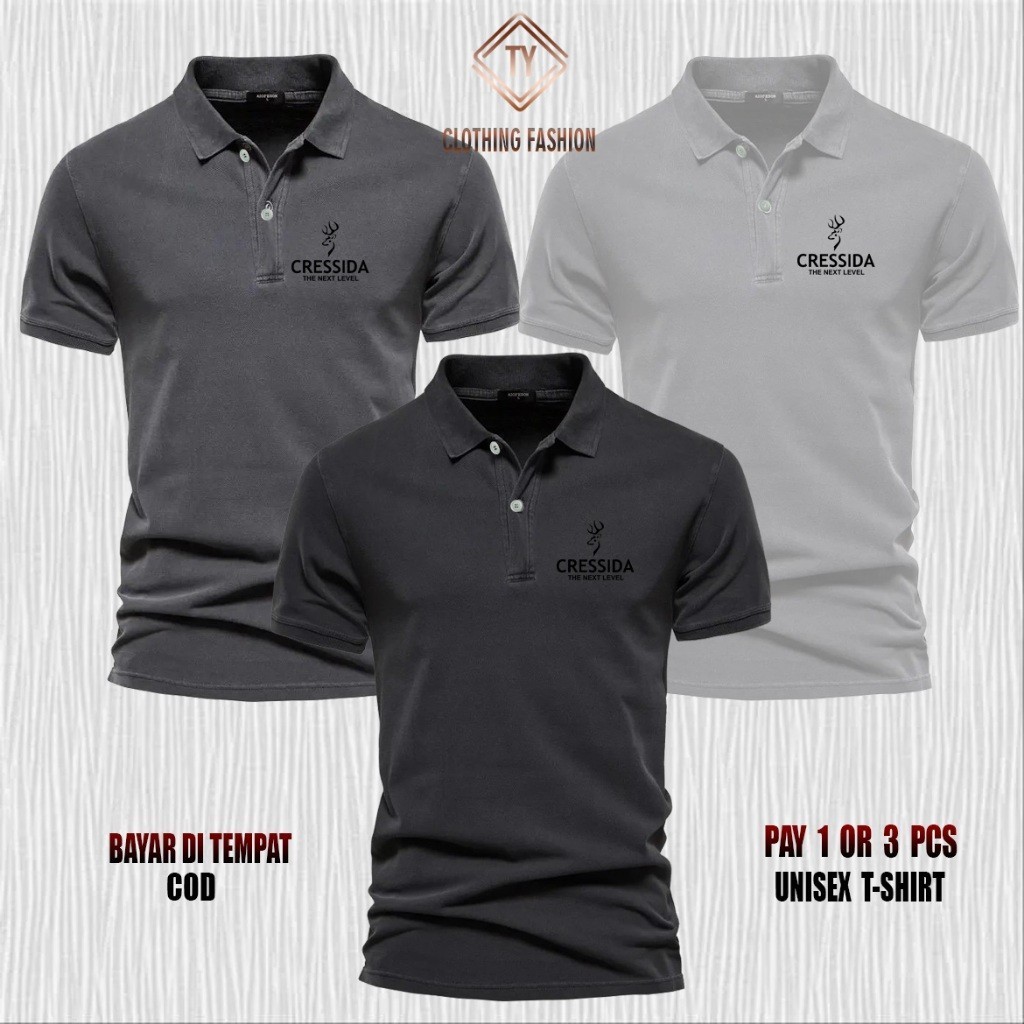 Jual BUY 1 GET 3 Kaos T-Shirt Polo Kerah Wangki Logo | CRESSIDA TEXT ...