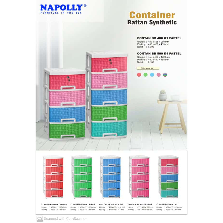 Jual Manado Lemari rak Plastik Napolly Container Rattan Synthetic ...