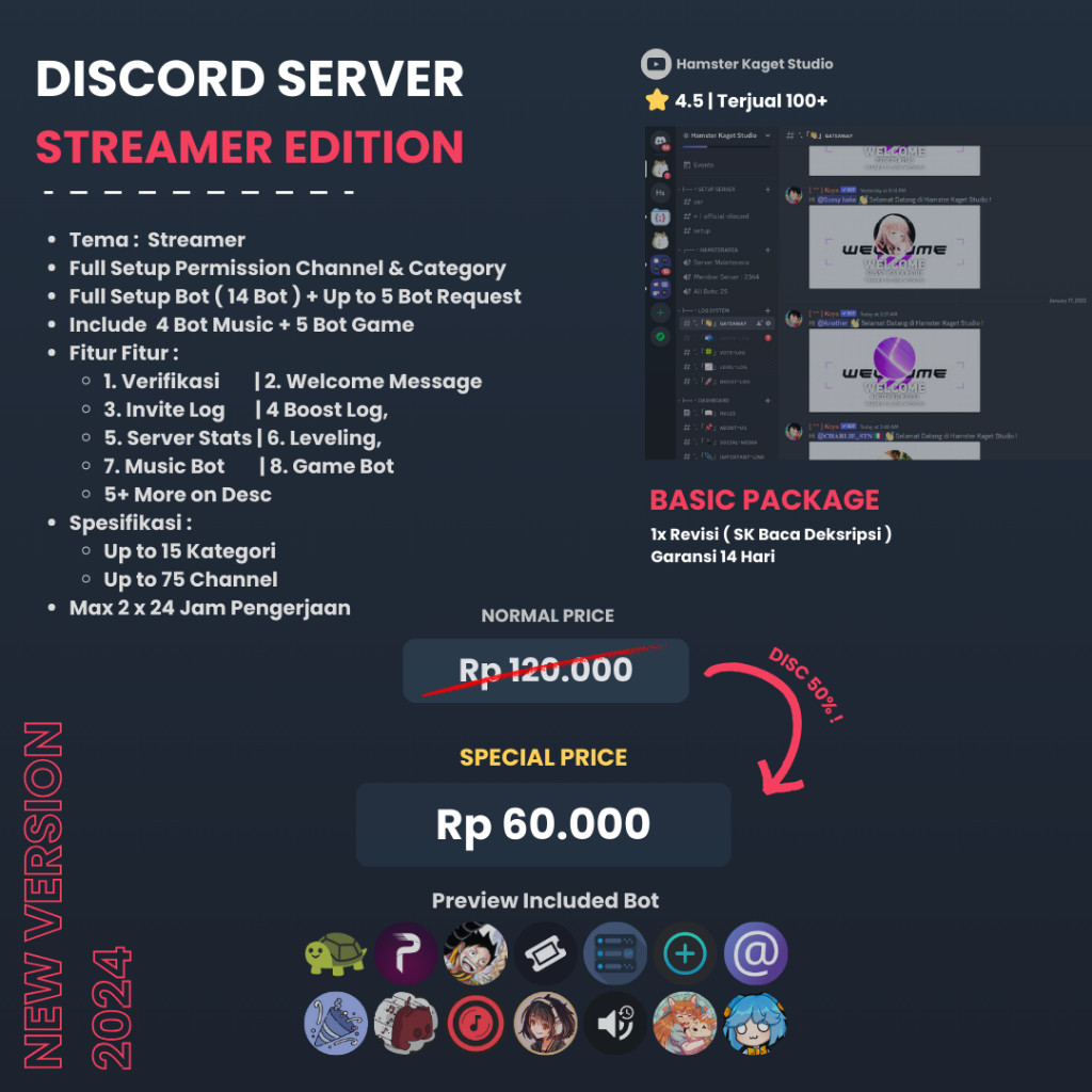 Jual DISCORD SERVER STREAMER EDITION | FULL SETUP BOT | SERVER DISCORD ...