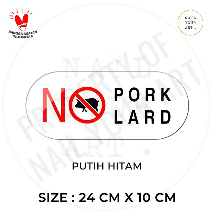 Jual Sign Akrilik NO PORK NO LARD ROUND - Nail Your Art - Signage ...