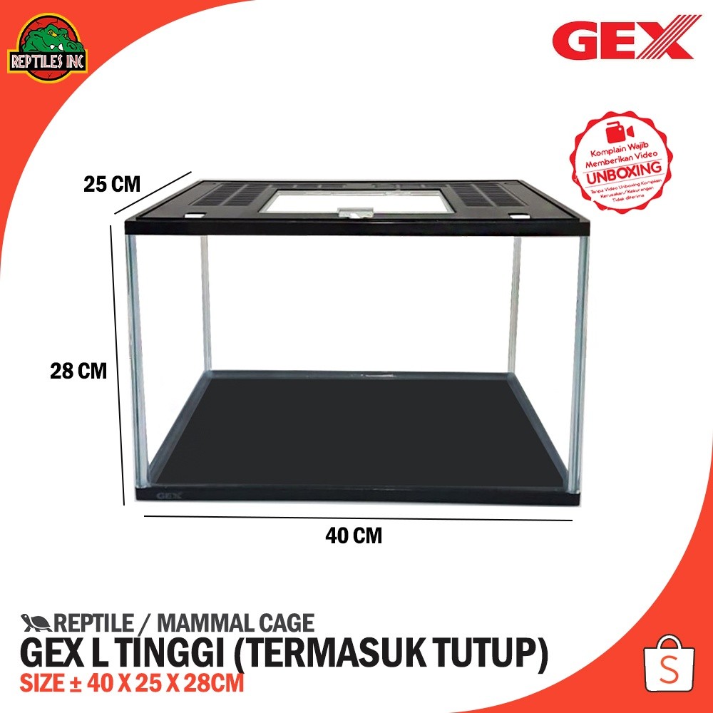Jual NMZSHOP GEX Akuarium Reptil Tinggi / Kandang / Terrarium dengan tutup | Shopee Indonesia