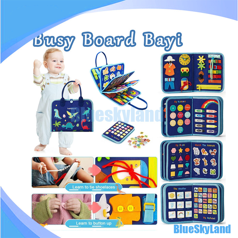 Jual 25in1 Felt learning Board Book Mainan Pendidikan Dini Bayi 8 sisi ...