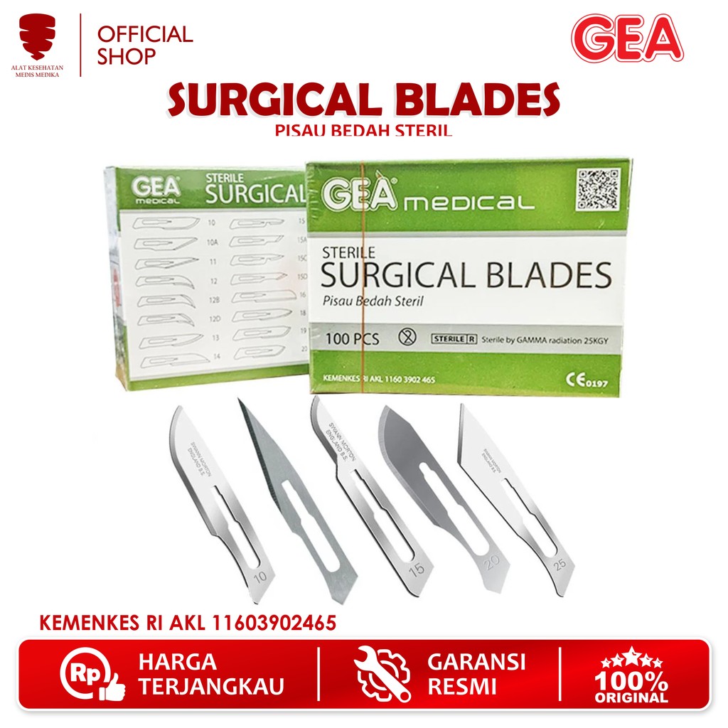 Jual Surgical Blades No 11 Mata Pisau Bedah Operasi Sterile Knife ...