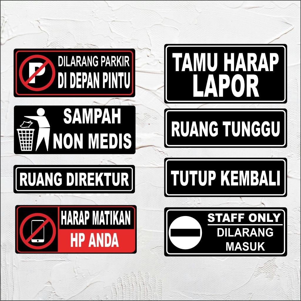 Jual YA AKRILIK PAPAN PENANDA STAFF ONLY DLL SIGNAGE PLANG RAMBU ...