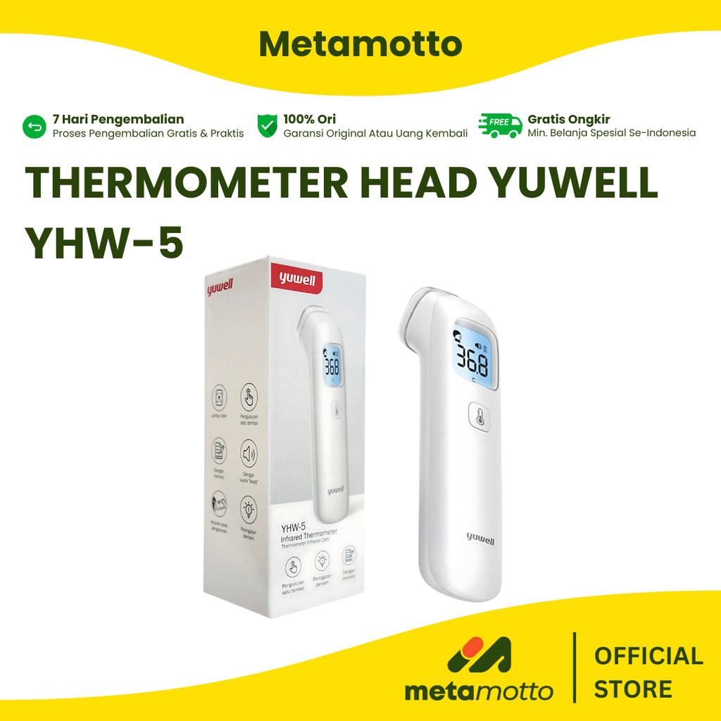Jual Thermometer Head Yuwell Infrared YHW-5 3 in 1 Sensor termometer - Metamotto | Shopee Indonesia