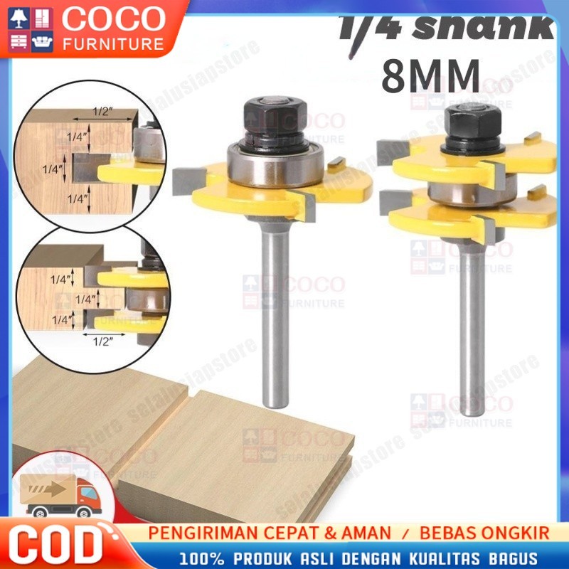 Jual {pasangan}1/4 mata router profil sambungan kayu panel pintu slot ...