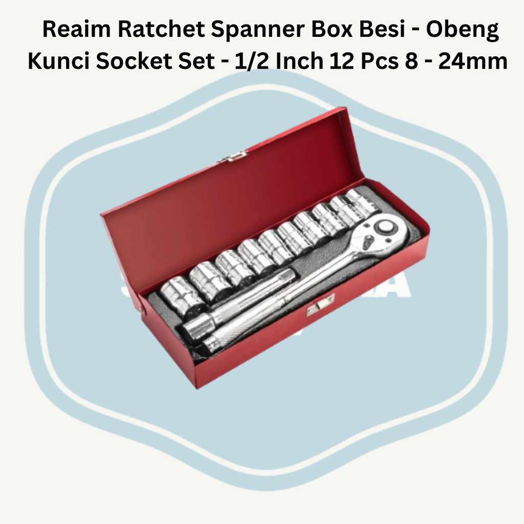 Jual Reaim Obeng Kunci Socket Set - 1/2 Inch 12 Pcs 8 - 24mm - Ratchet ...