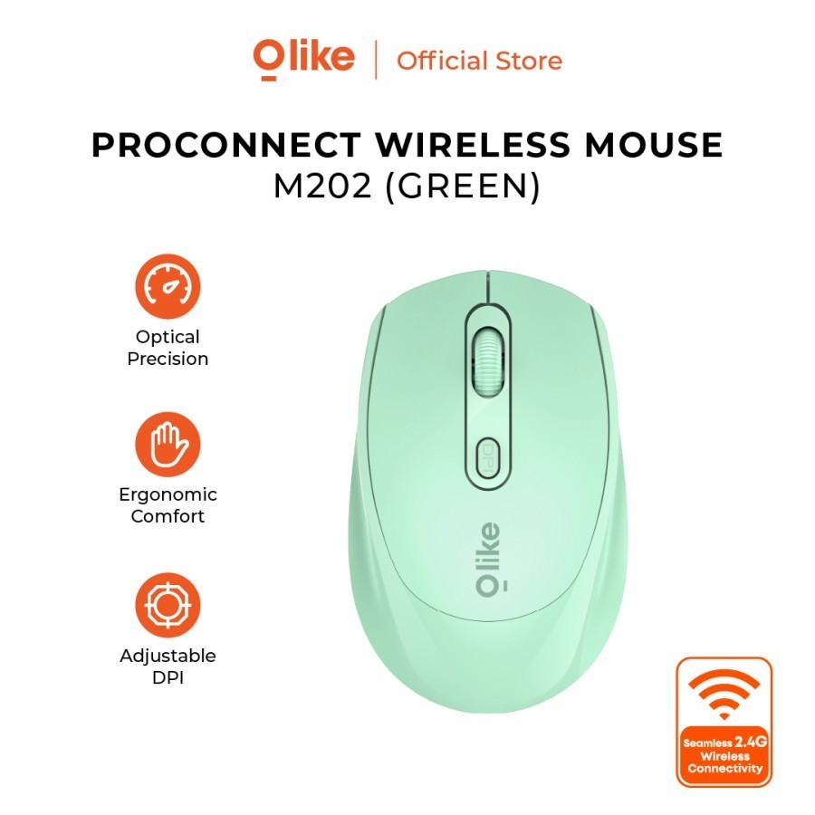 Jual Olike M202 Proconnect Wireless Optical Mouse Ergonomic 2.4G 1600 ...