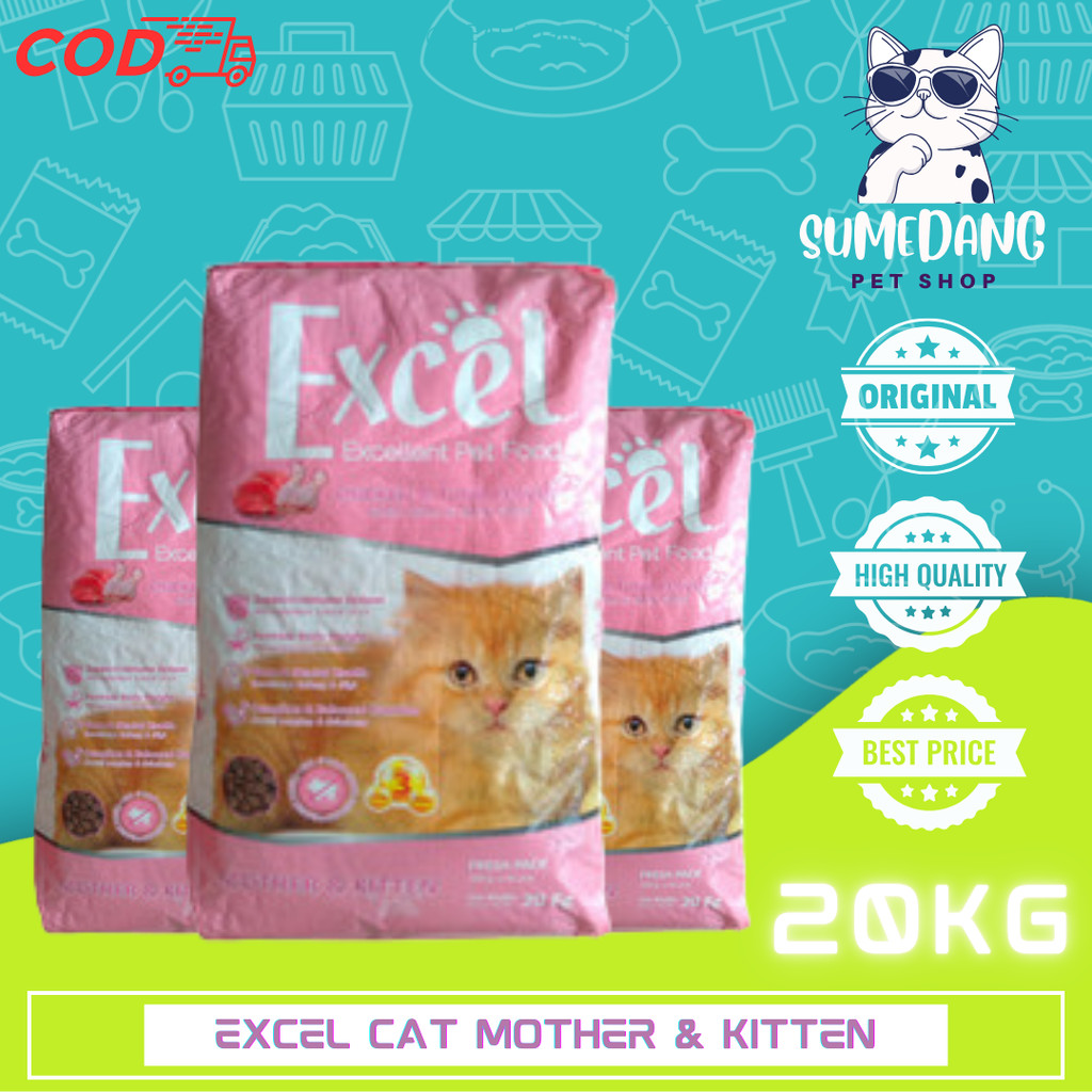 Jual (EXPEDISI) EXCEL MOTHER AND KITTEN 20KG rasa chicken tuna | Shopee ...