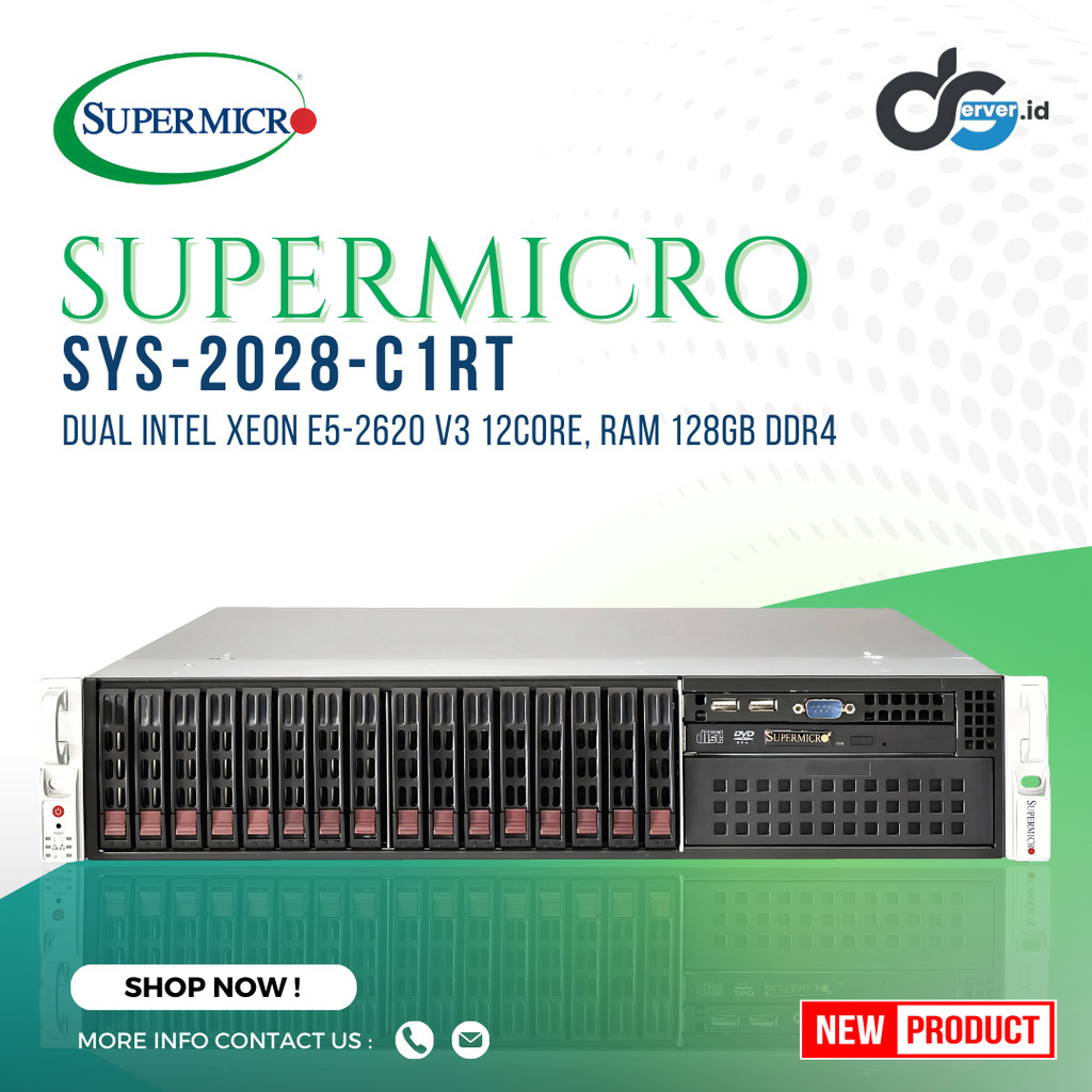 Jual Server Supermicro SYS-2028-C1RT 2U Dual Intel Xeon 12Core RAM ...