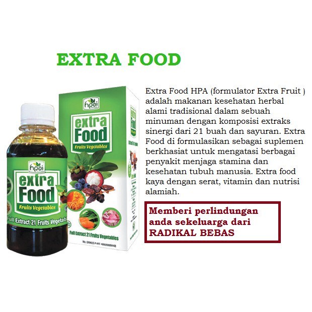 Jual EXTRA FOOD ( HNI HEALTH) - EXTRAFOOD - Ektra Food - Ekstra Food ...