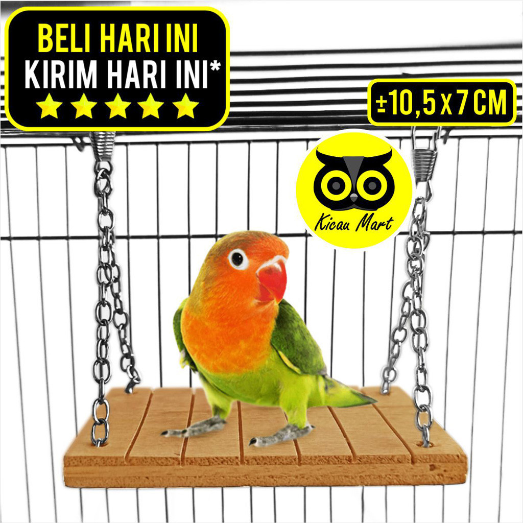 Jual KICAU MART Ayunan Kayu Goyang Tali Rantai Besi Wood Swing Cradle ...