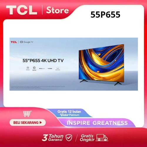 Jual TCL 55 inch 4K UHD Google TV - T-Screen - Dolby Audio - HDR10+ - AIPQ 3.0 NEW CHIPSET ...