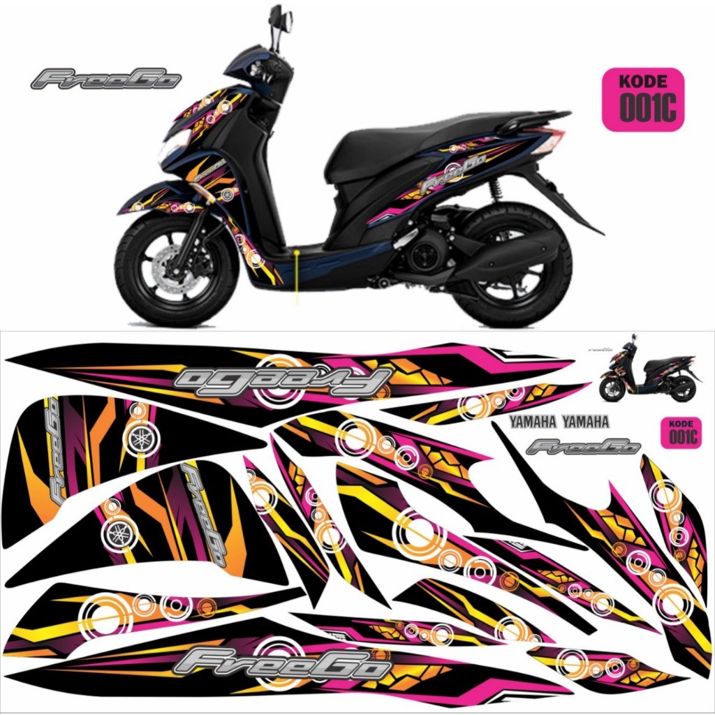 Jual stiker yamaha freego striping motor free go premium decal les ...