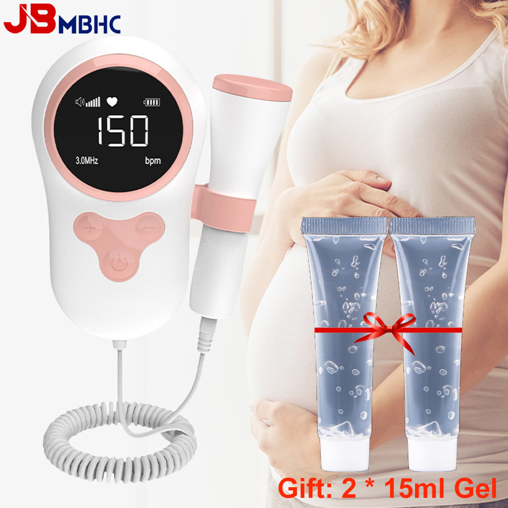 Jual PREORDER 3.0MHz Household Fetal Doppler with Gel Portable Pregnant ...