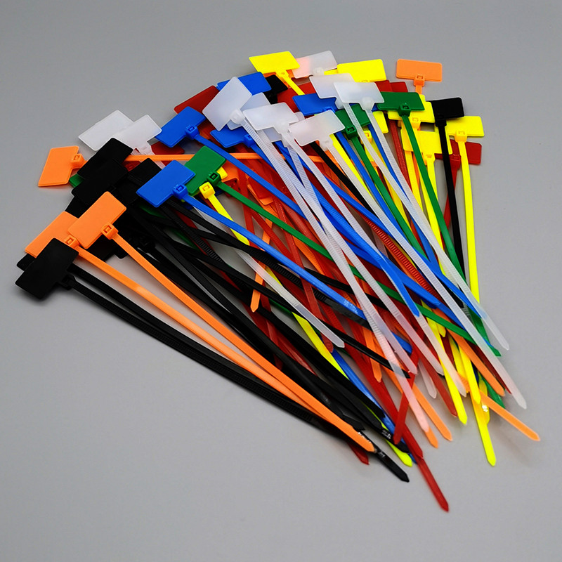 Jual 50pcs Easy Mark 4*150mm Nylon Cable Ties Tag Labels Plastic Loop ...
