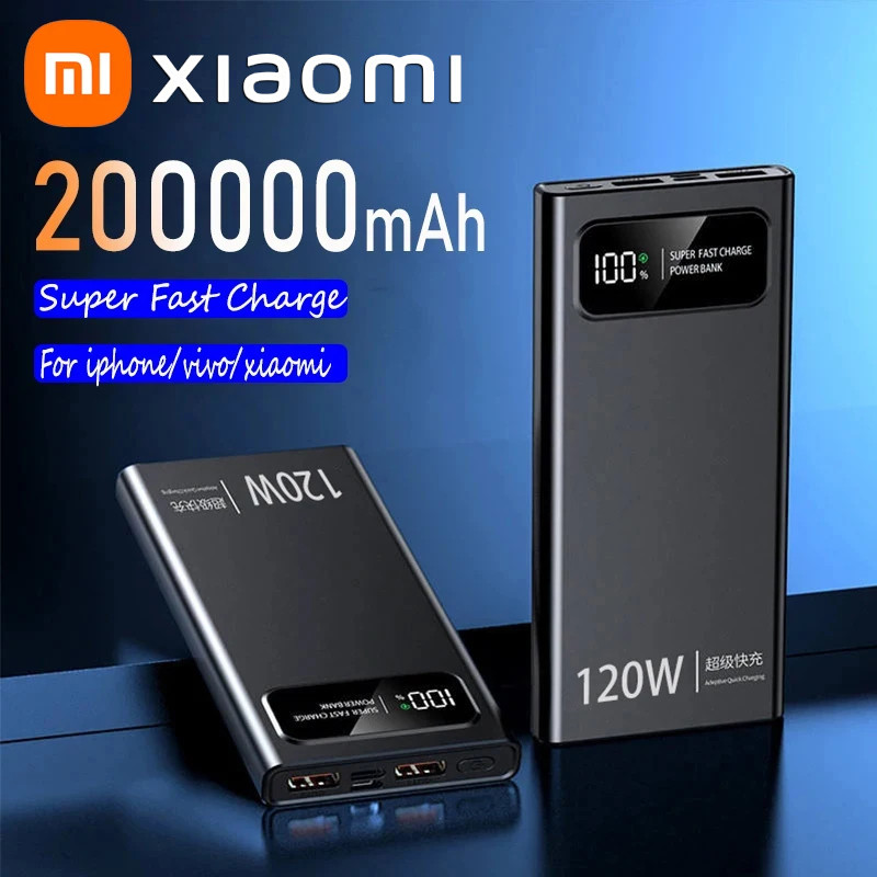 Jual Xiaomi 200000mAh 120W Power Bank Super Fast Charging Battery High ...