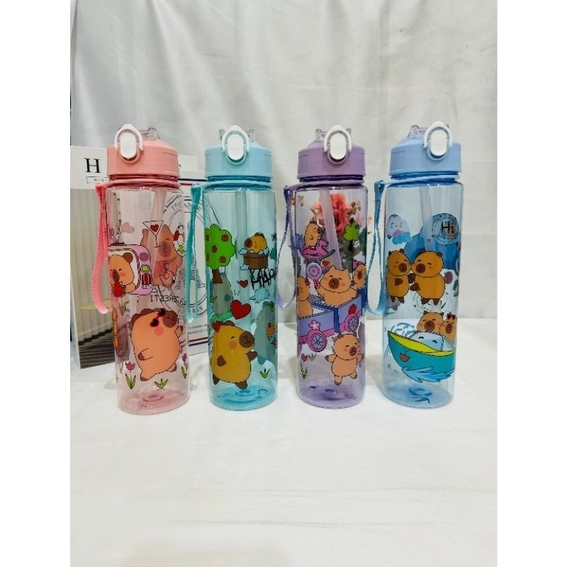 Jual Botol Minum Anak Sekolah Sedotan Motif Capybara Viral 900ml Bpa Free Botol Air Minum ...