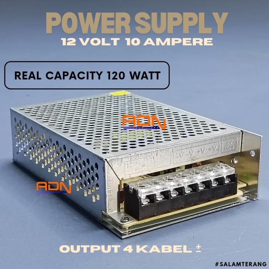 Jual ADAPTOR PSU POWER SUPLY 12V 10A 120Watt REAL CAPACITY By | Shopee Indonesia