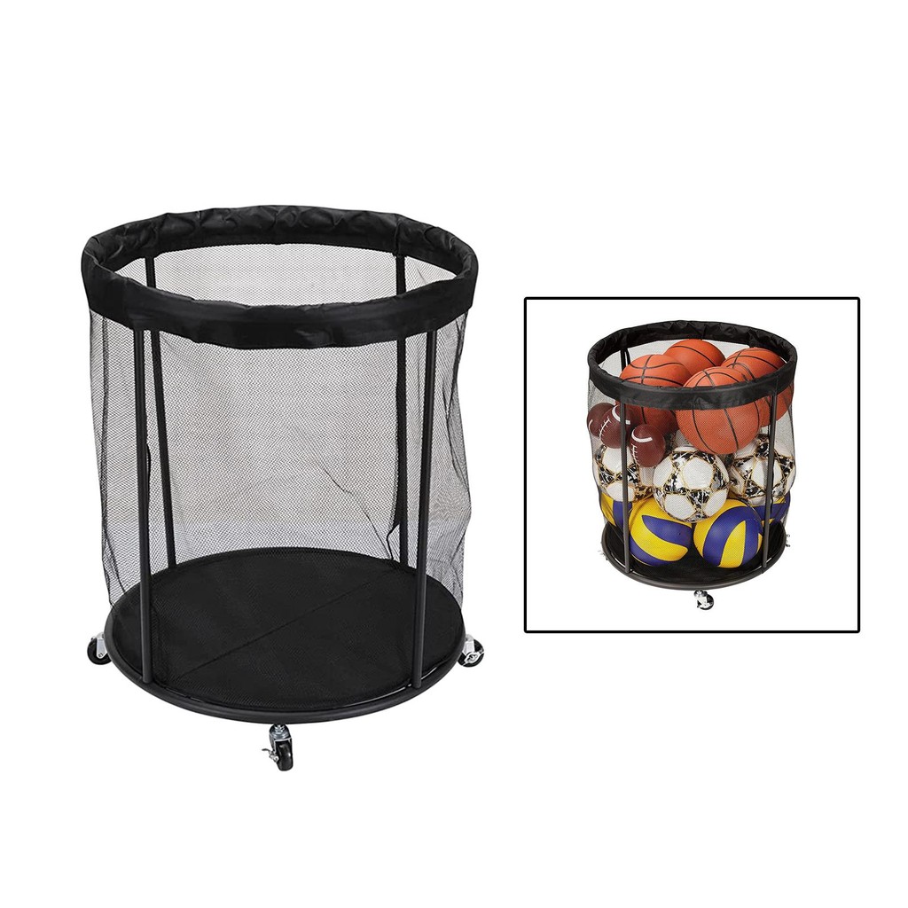 Jual Rolling Sports Ball Cart Sport Equipment Organizer Ball Storage ...