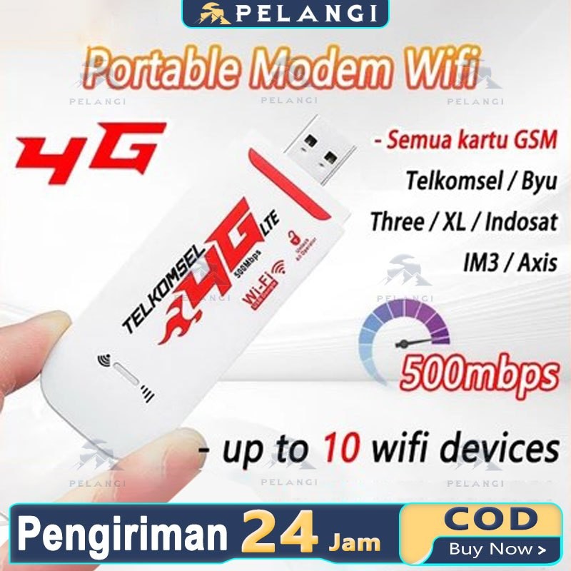 Jual Modem Wifi 4G Wingle USB Mifi All Operator 500Mbps Modem WIFI USB ...