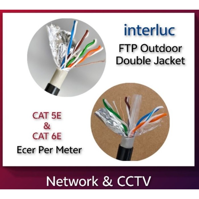 Jual Per Meter Kabel LAN FTP Outdoor CAT6 CAT5 / UTP Indoor CAT6 CAT5 ...