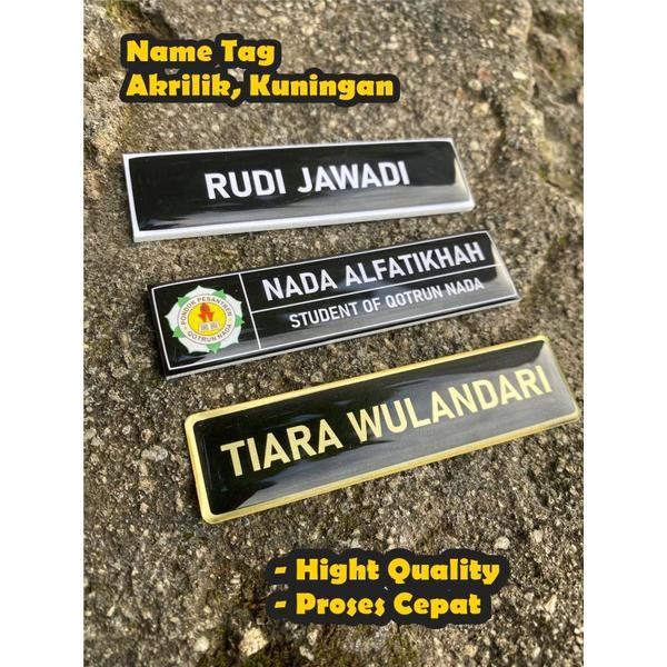 Jual Name Tag Nama Dada Magnet Peniti Kuningan & Akrilik Resin - Satpam ...